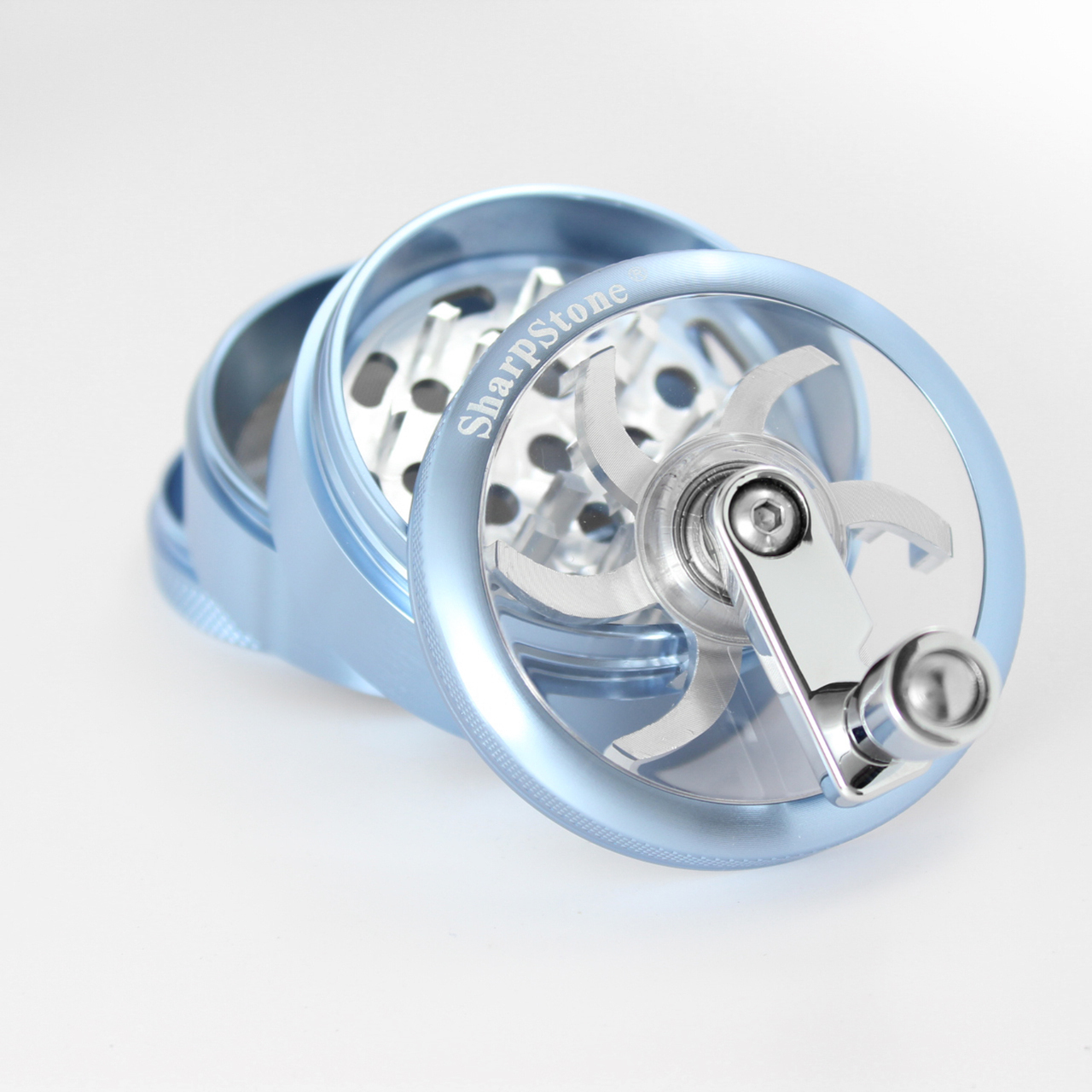SharpStone 4 Piece Hand Crank Grinder Blue - Legalize it. We Think So