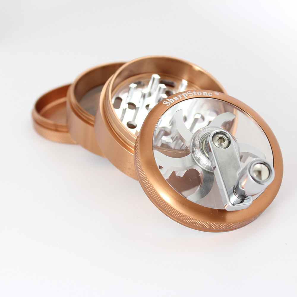 SharpStone Hand Crank 4 Piece Grinder Gold - Legalize it. We Think So